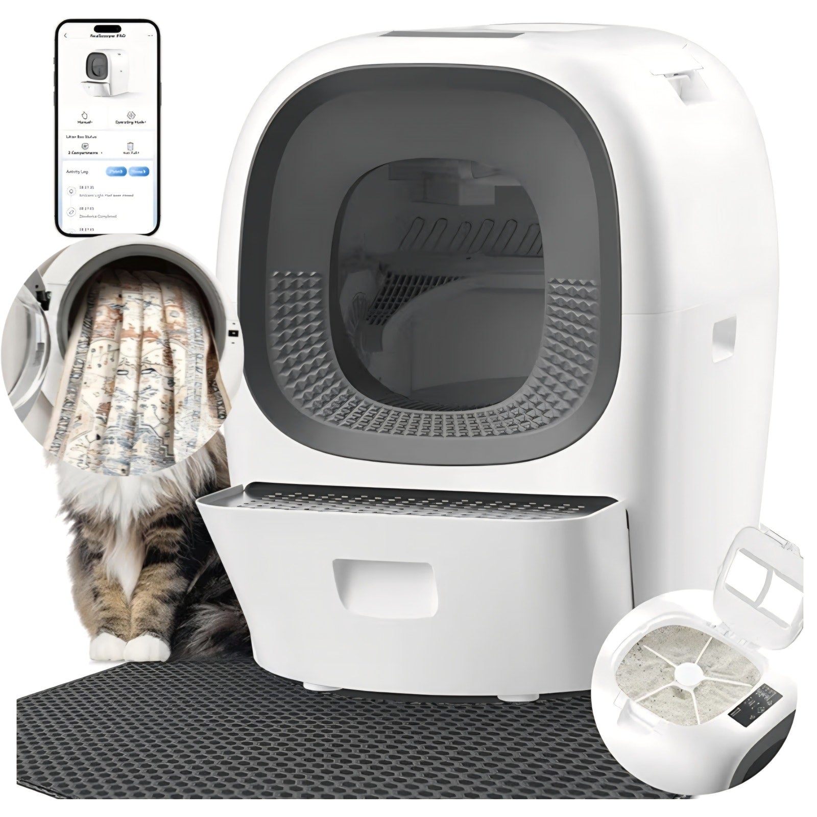 Self Cleaning Litter Box Auto Refill, Automatic Robot Litter Box for M ...
